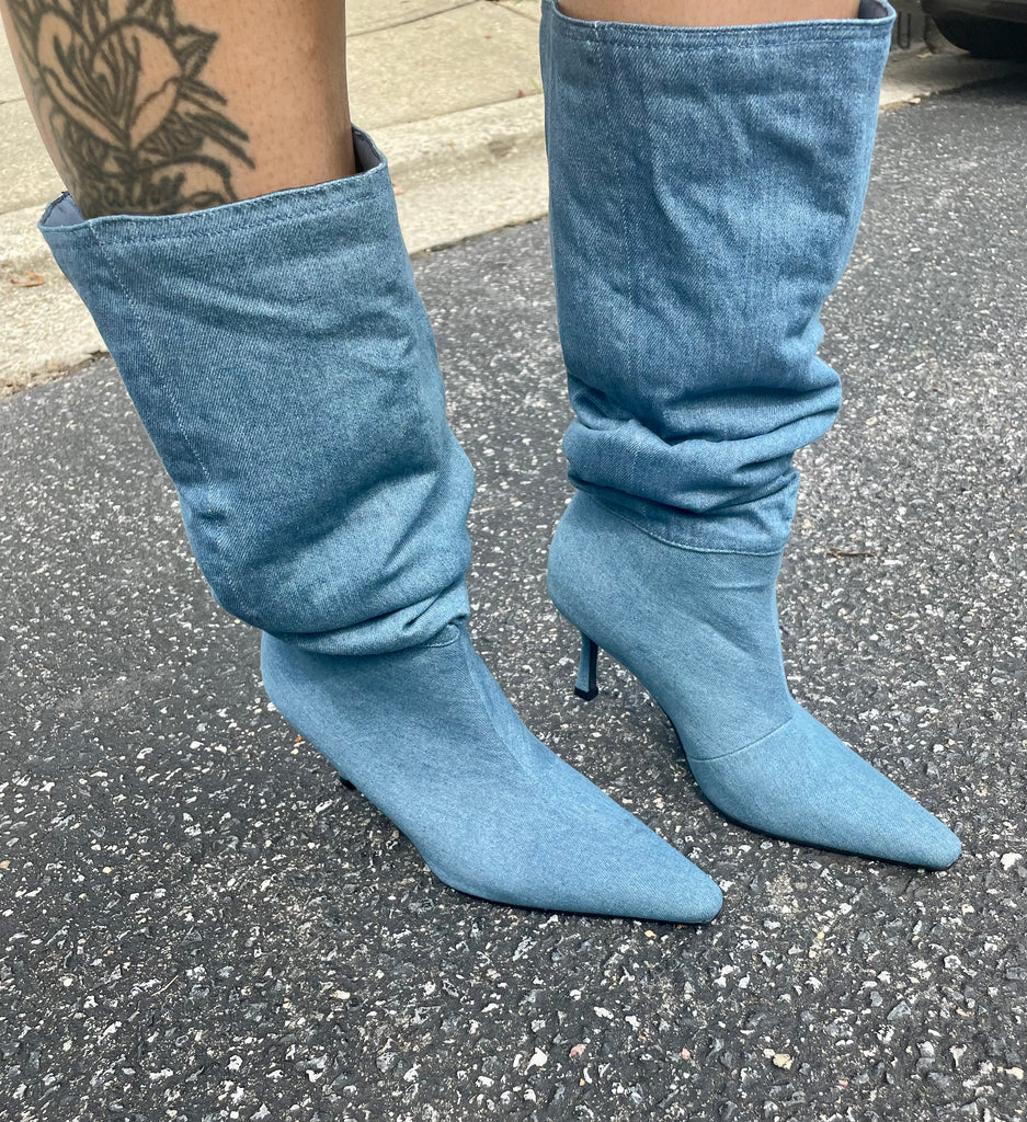Brittney Denim Boot – Stepping Pretty Shoe Boutique, LLC